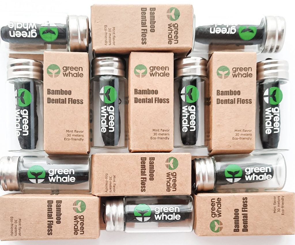 Natural dental floss refill - Green Whale